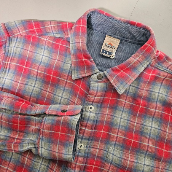 Faherty | Shirts | Faherty Reversible Long Sleeve Flannel Shirt Mens ...